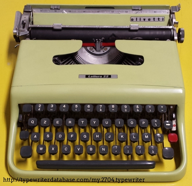 1963 Olivetti Lettera 22 on the Typewriter Database