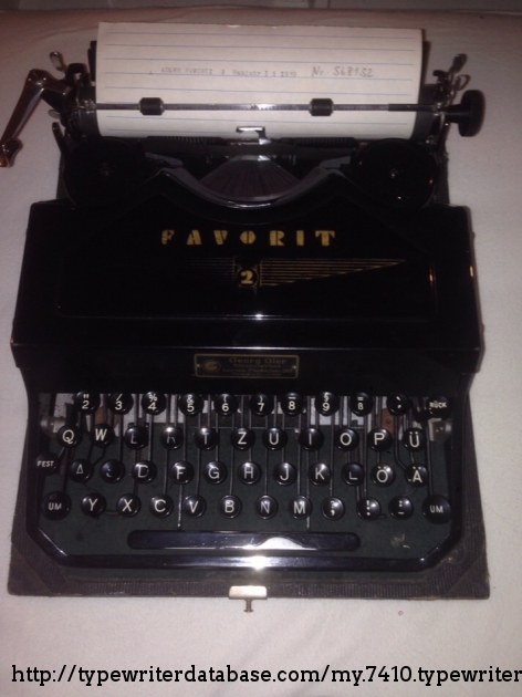 1939 Adler Favorit 2 on the Typewriter Database