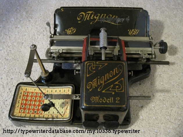 1909 Mignon 2 on the Typewriter Database