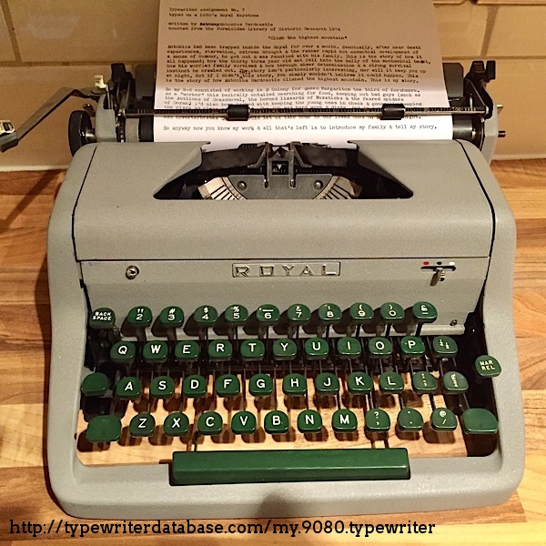 1954 Royal Keystone on the Typewriter Database
