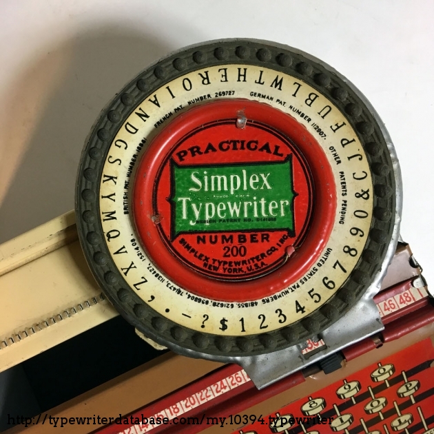 192X Simplex Practical Number 200 on the Typewriter Database