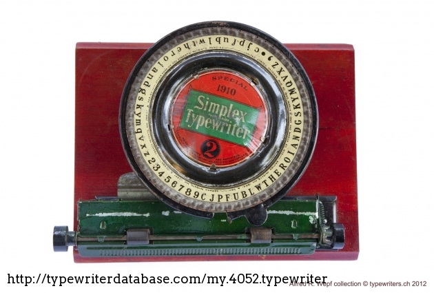 1910 Simplex 2 on the Typewriter Database