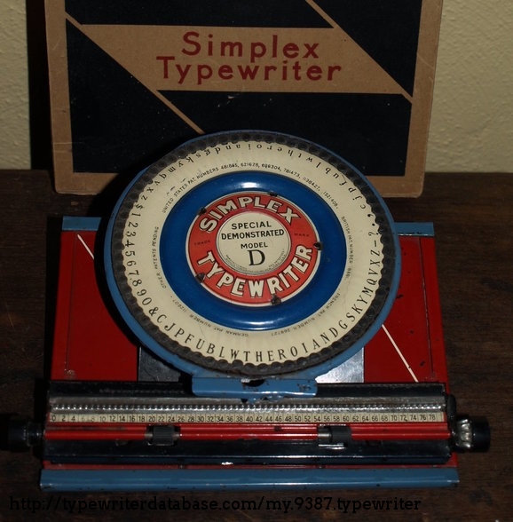 1924 Simplex Model D on the Typewriter Database