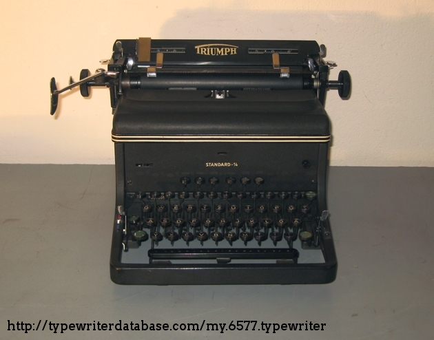 1949 Triumph Standard 14 on the Typewriter Database