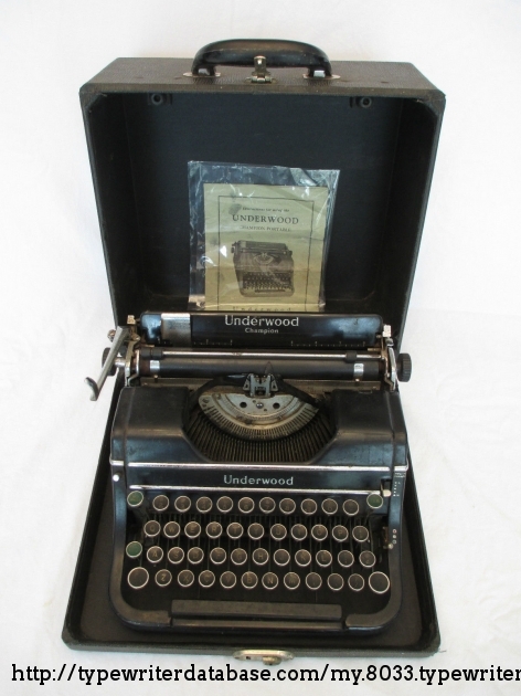 1939 Underwood Champion on the Typewriter Database