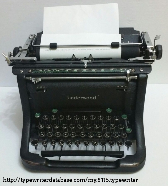 1941 Underwood Master on the Typewriter Database