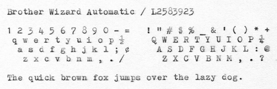 1972 Western Auto (Brother) Wizard Automatic on the Typewriter Database
