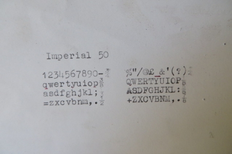 1934 Imperial 50 on the Typewriter Database