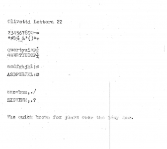 1950 Olivetti Lettera 22 on the Typewriter Database