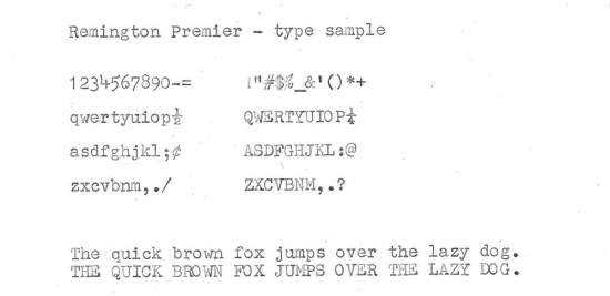 196X Remington Premier on the Typewriter Database