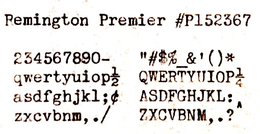 1938 Remington Premier on the Typewriter Database