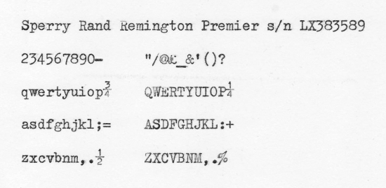 196x Remington Premier on the Typewriter Database