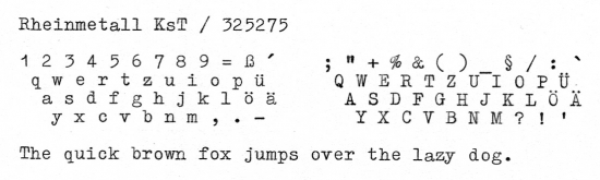 1952 Rheinmetall KsT on the Typewriter Database