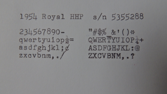 1954 Royal HH on the Typewriter Database